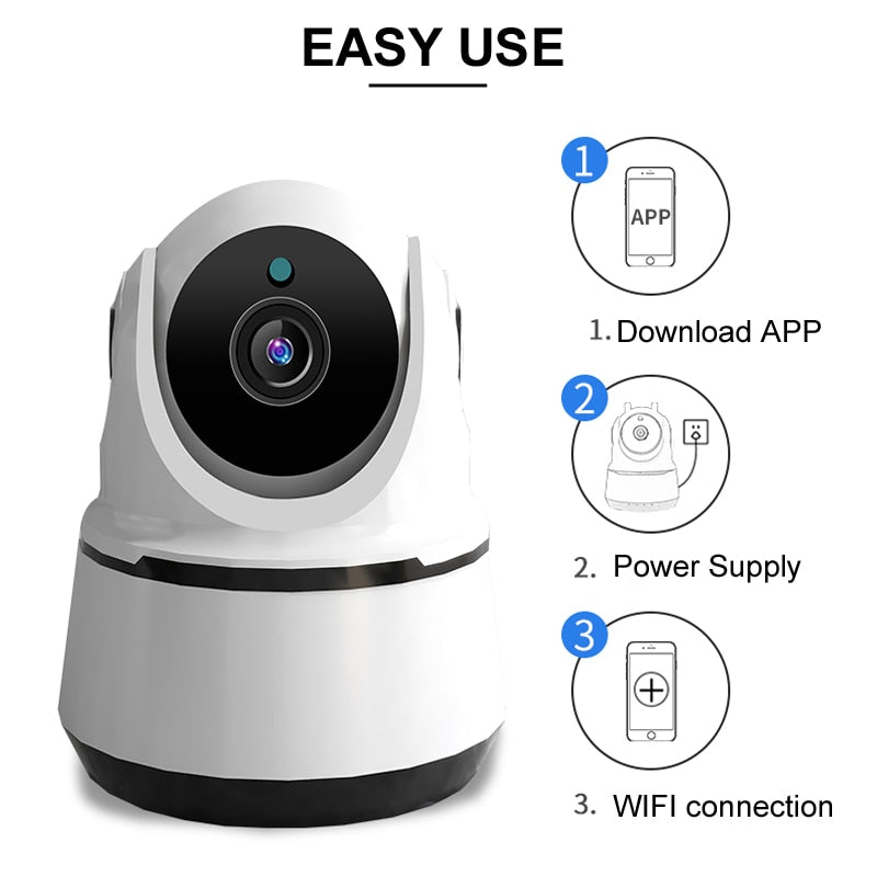 Smart Home WiFi Camera - Full HD 1080P | Motion Detection | 360-Degree ...
